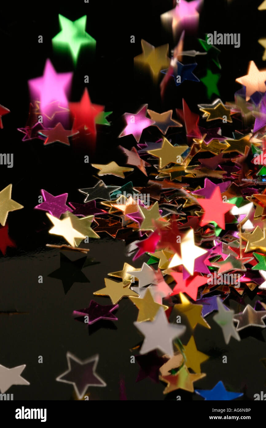Multi coloured Falling Stars Stock Photo - Alamy