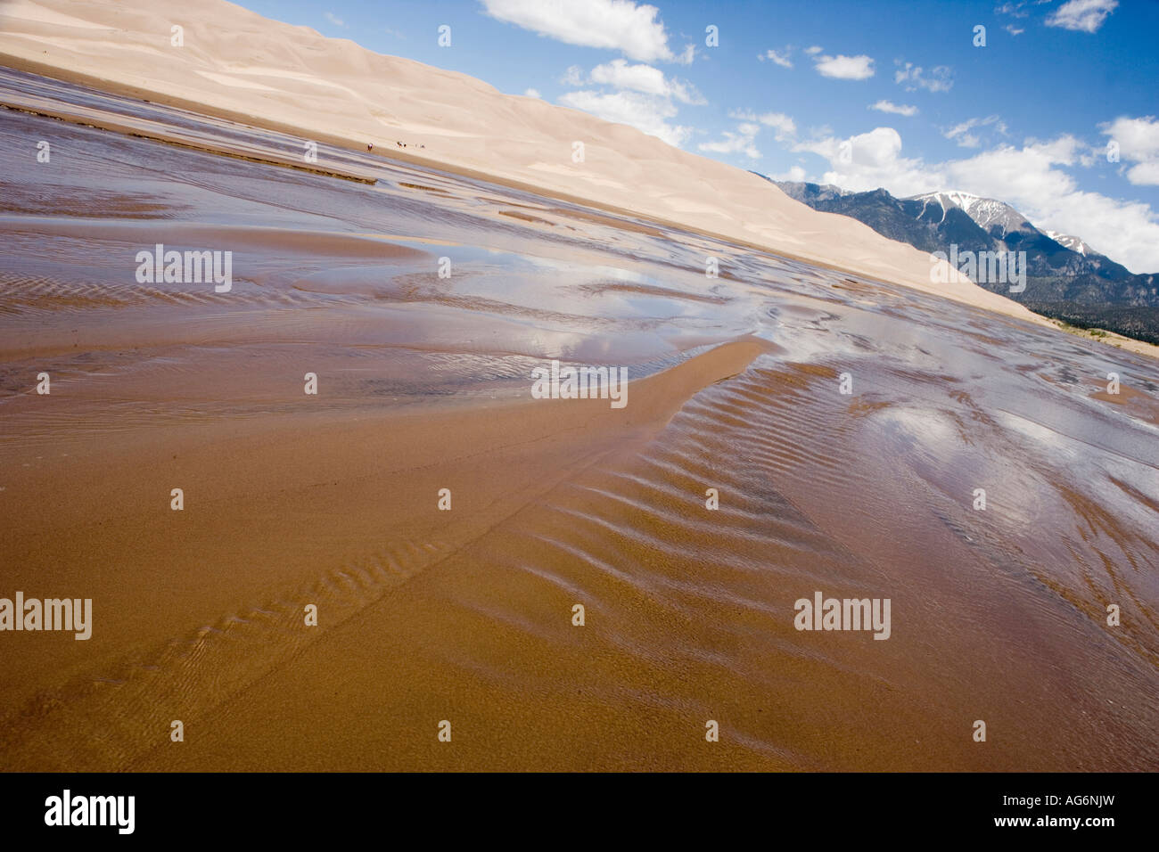water flowing through Great Sand Dunes national park and preserve ...