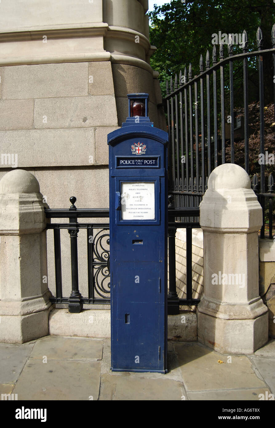A Police Public Call Post Stock Photo - Alamy