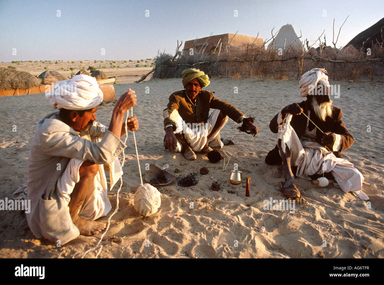 India Rajasthan Thar Desert people Rajasthani desert Khuri village ...