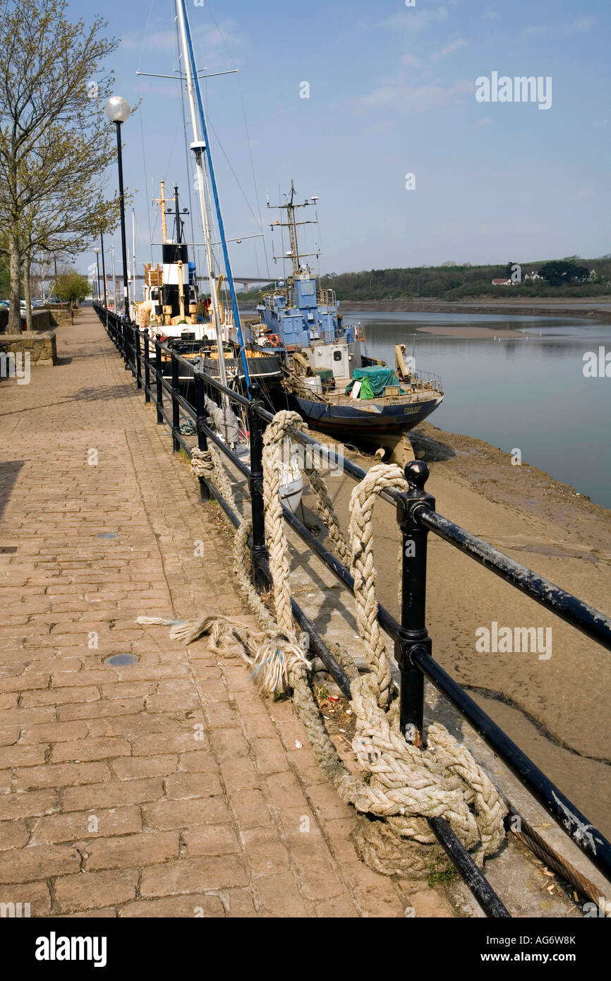 UK Devon Bideford River Torridge boats moored at the riverside Quay ... UK Devon Bideford River Torridge boats moored at the riverside Quay ...