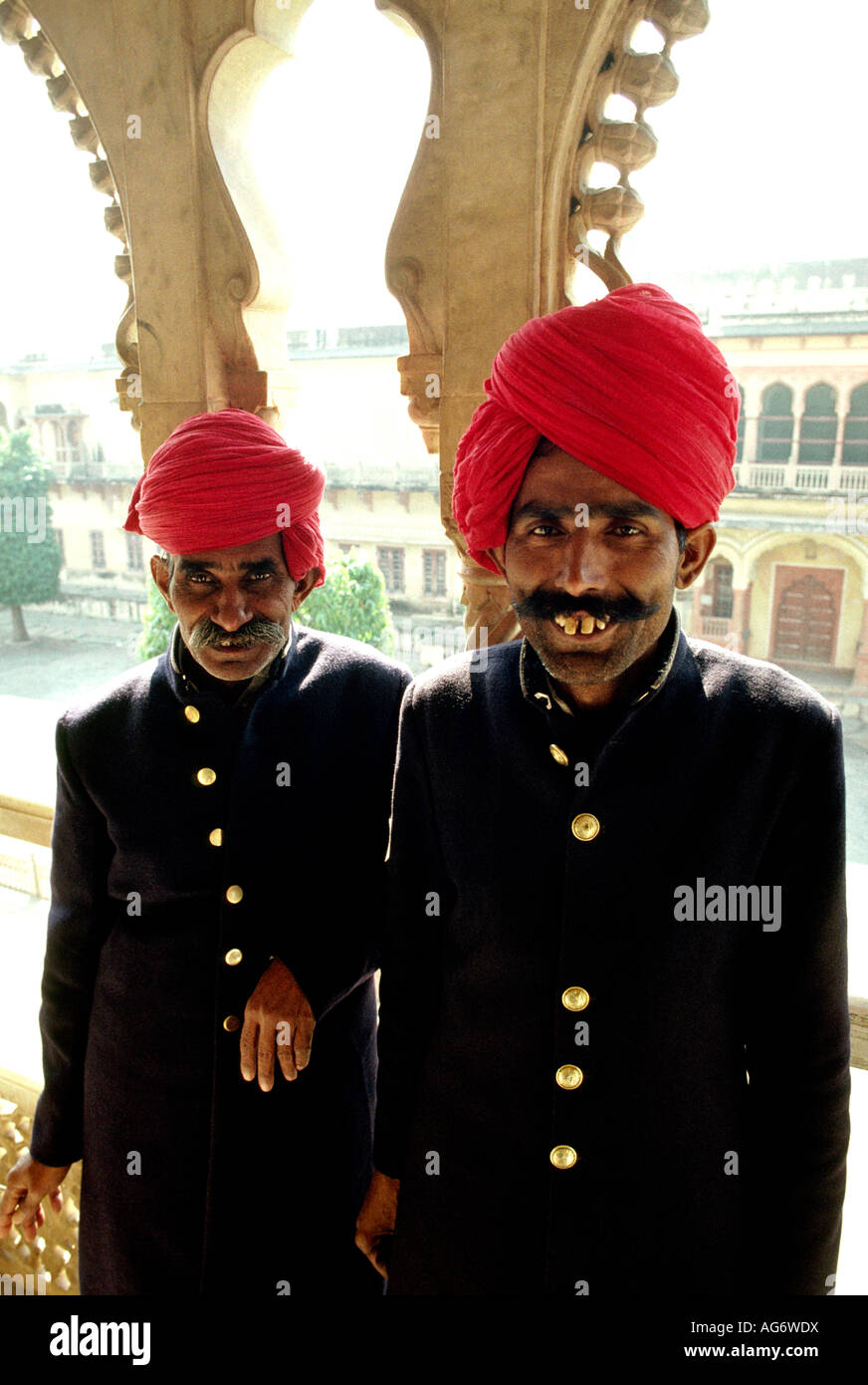 India Rajasthan Jaipur City Palace Royal guards Stock Photo - Alamy