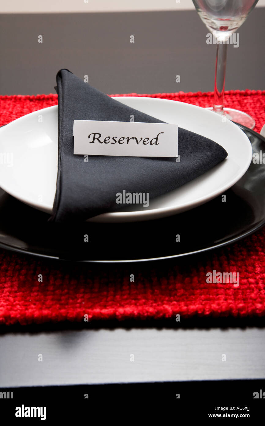 Reserved place setting Stock Photo - Alamy