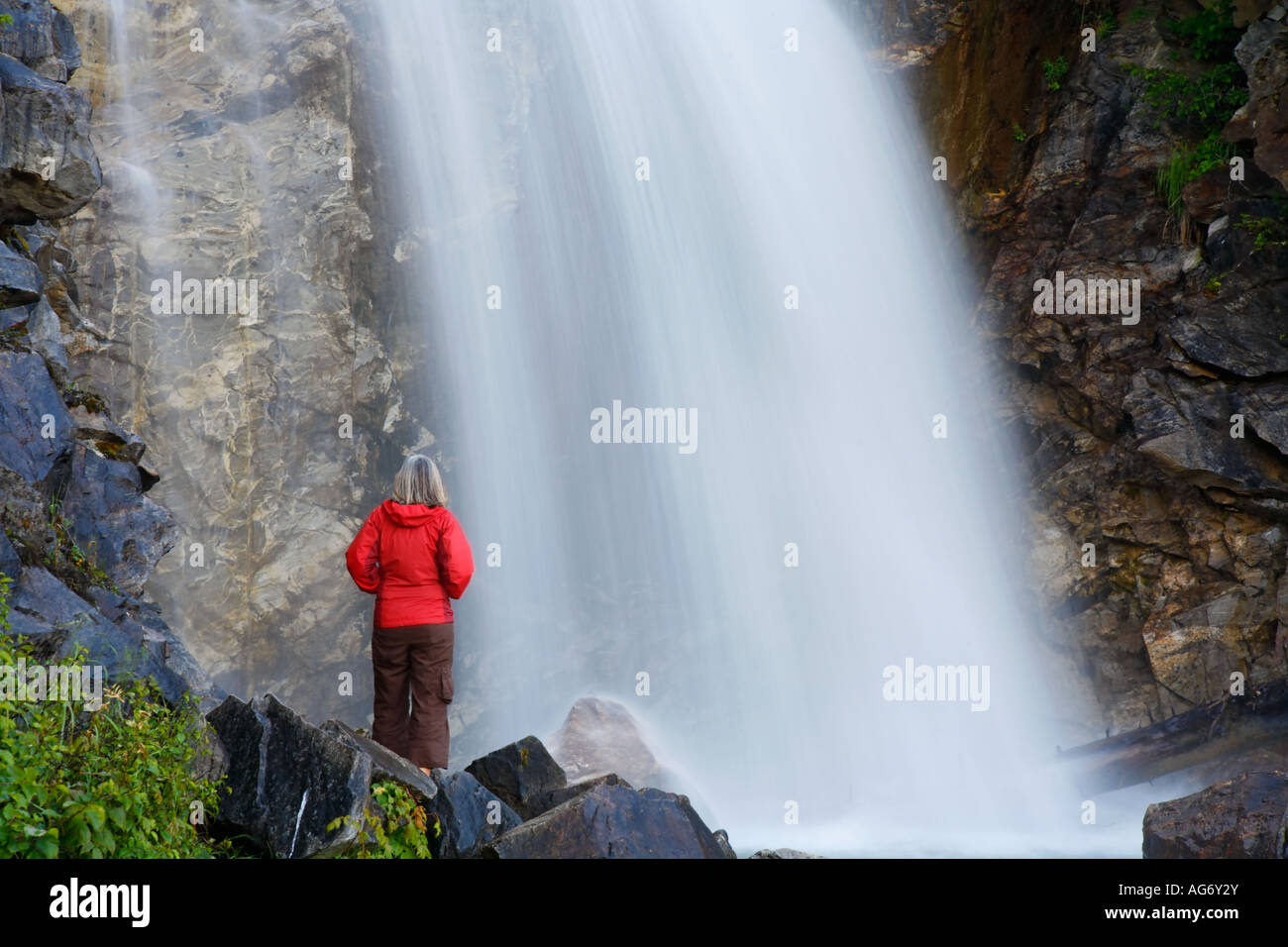 Waterfall along the South Klondike Highway Skagway Alaska Stock Photo ...