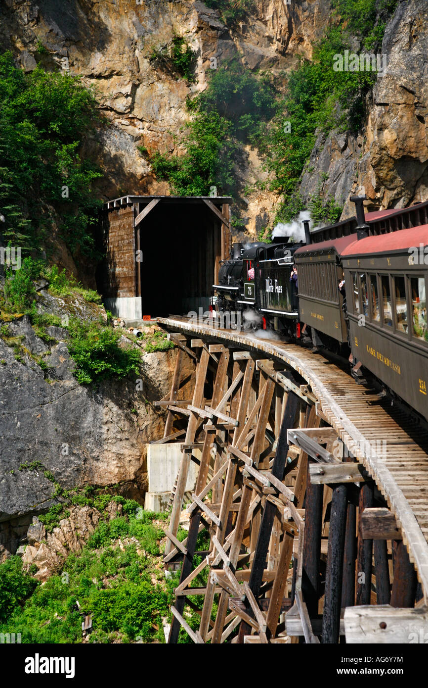 Aboard the White Pass Yukon Route Railroad from Skagway Alaska on ...