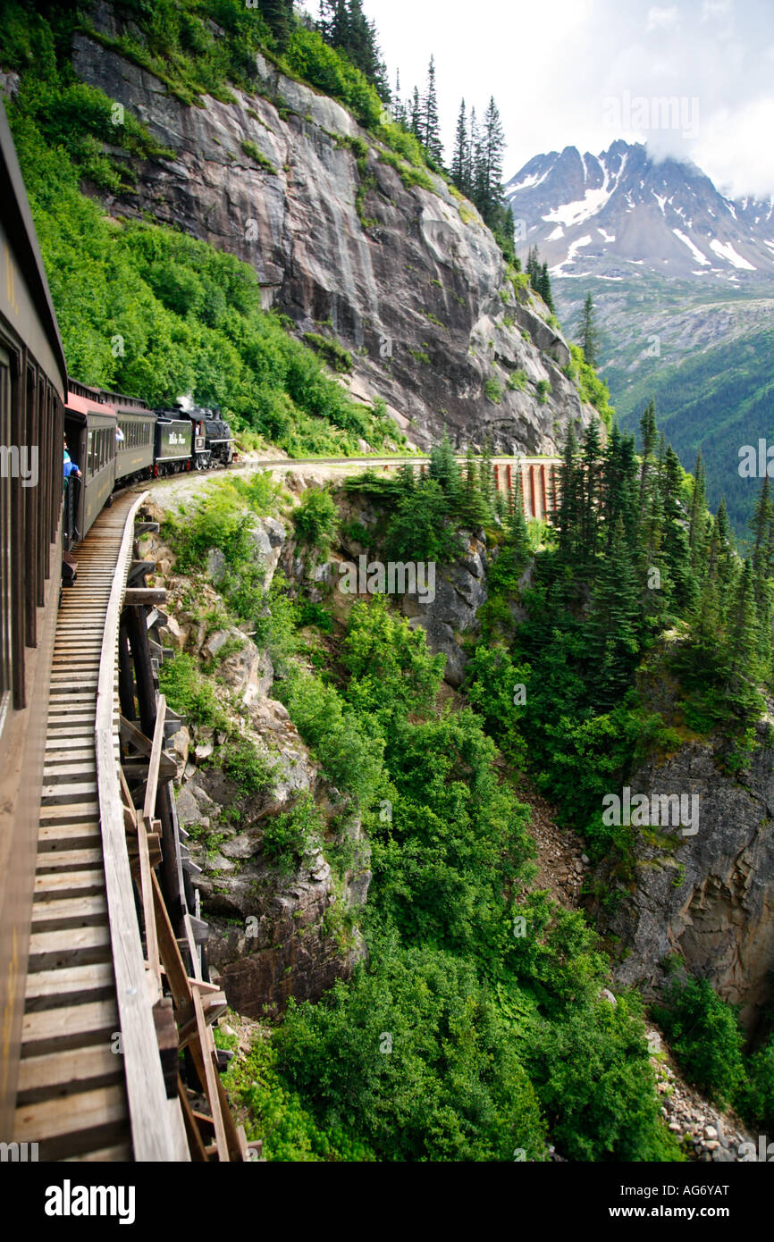 Aboard the White Pass Yukon Route Railroad from Skagway Alaska on ...