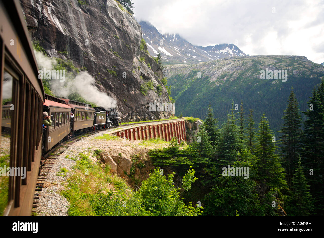 Aboard the White Pass Yukon Route Railroad from Skagway Alaska on ...