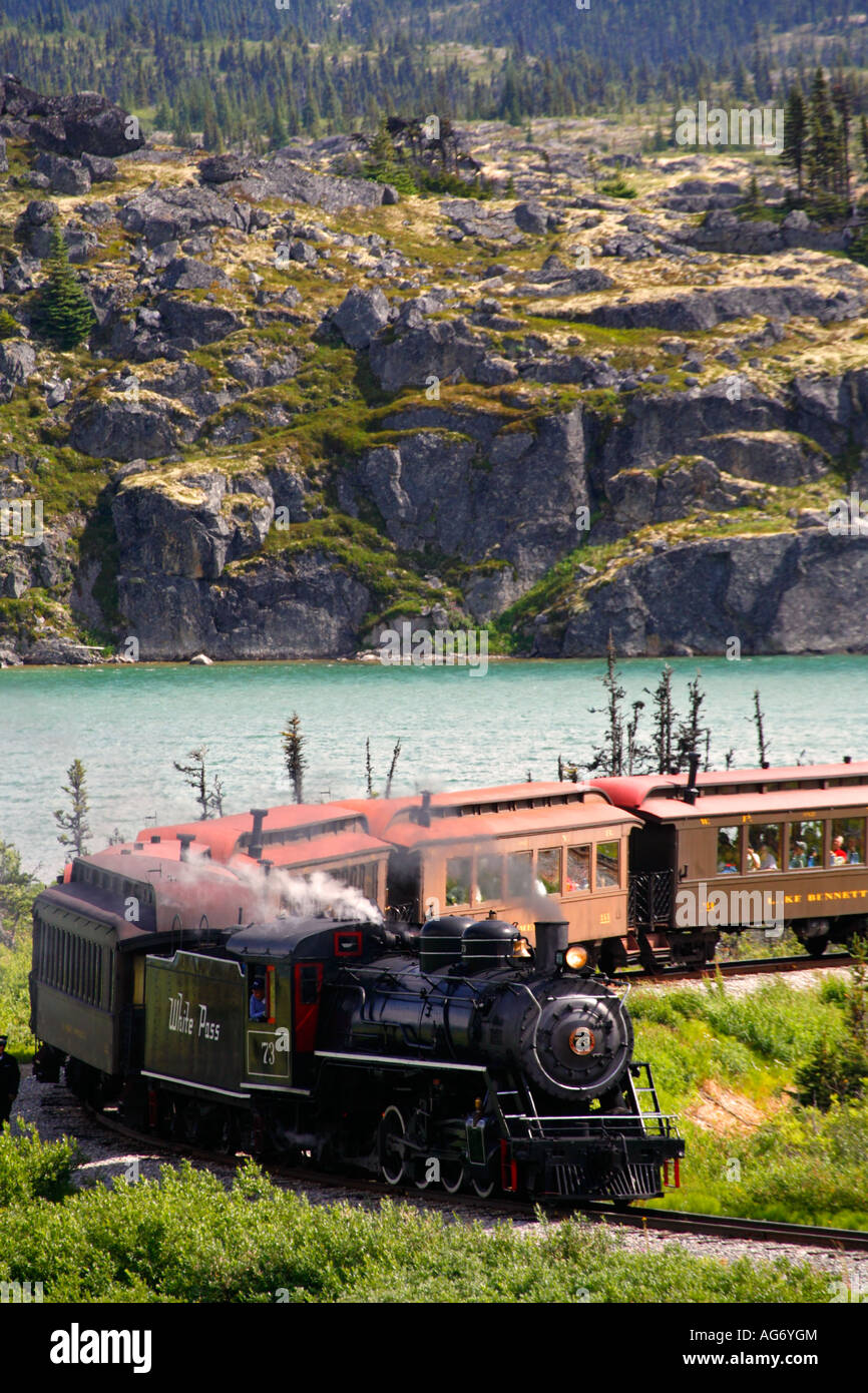 White Pass and Yukon Route railroad passing through White Pass British ...