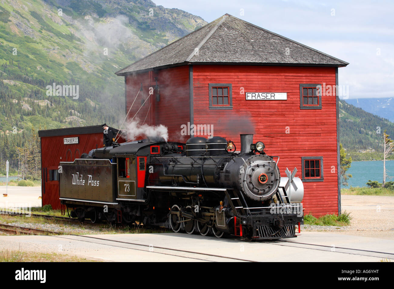 White Pass and Yukon Route railroad from Fraser British Columbia ...