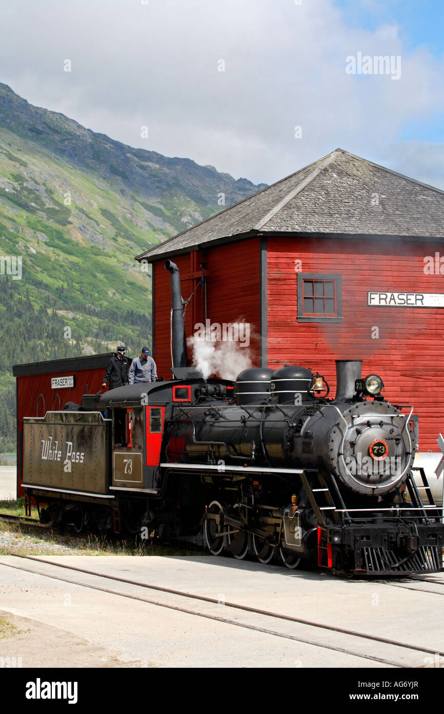 steam engine number 73 gets water in Fraser British Columbia Canada ...