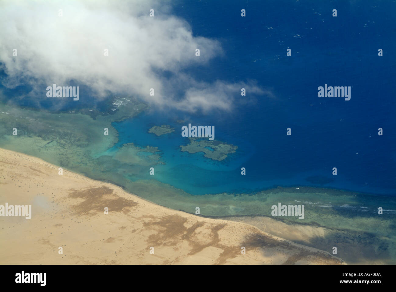 Egypt red sea aerial view of a turquoise lagoon between quoseir and ...