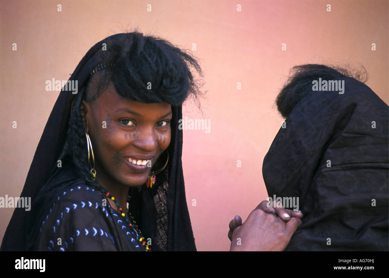 Niger near Agadez Women of Wodaabe trib in traditional clothing Stock ...