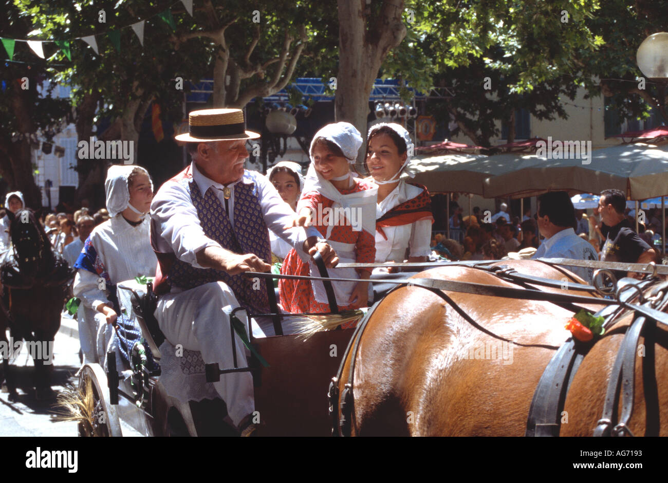 Local people in colourful traditional Provencal costumes for the ...