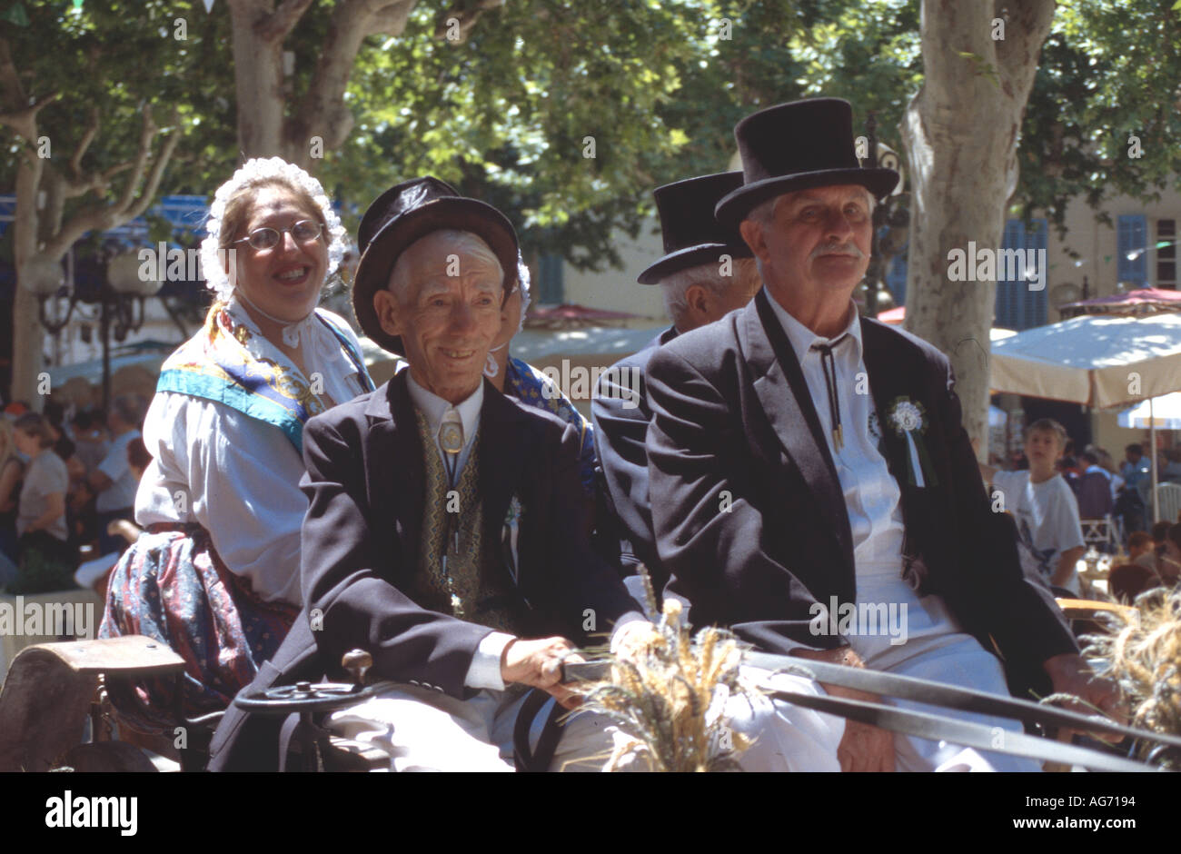 Local people in colourful traditional Provencal costumes for the ...