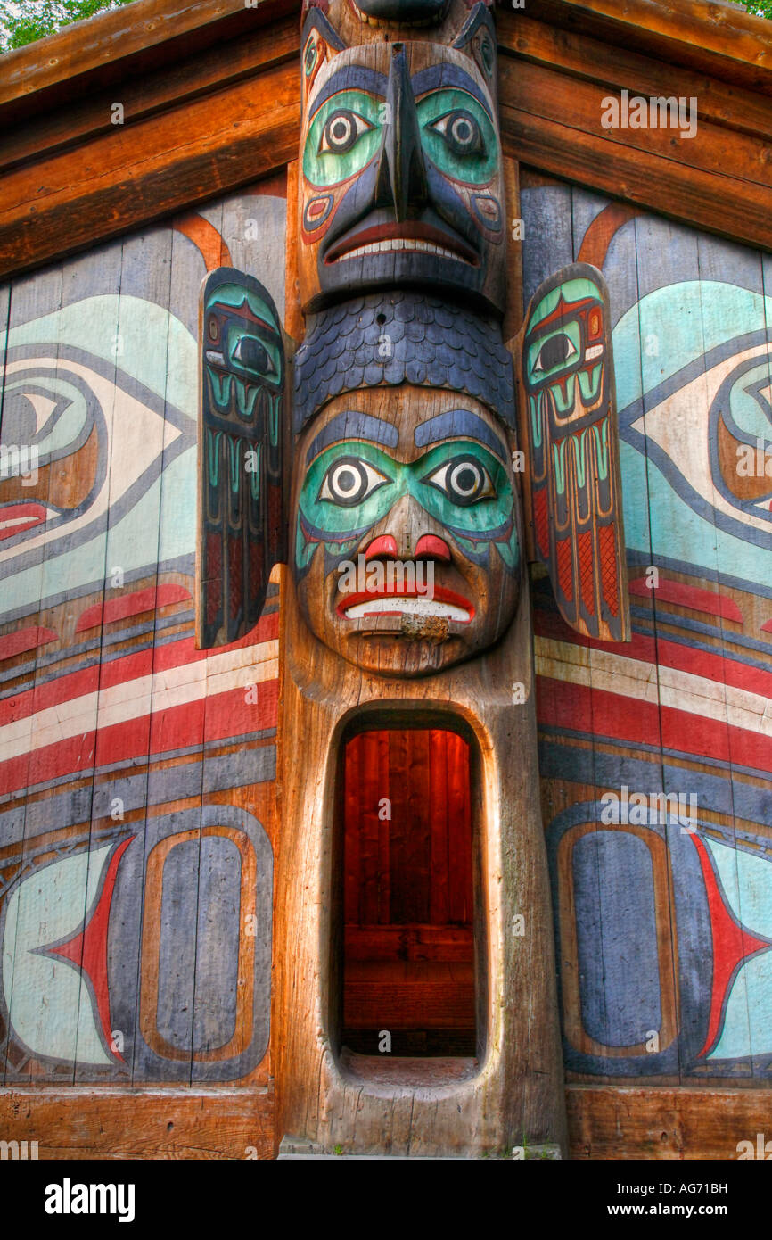 the Clan House Totem Bight State Historical Park Ketchikan Alaska Stock ...