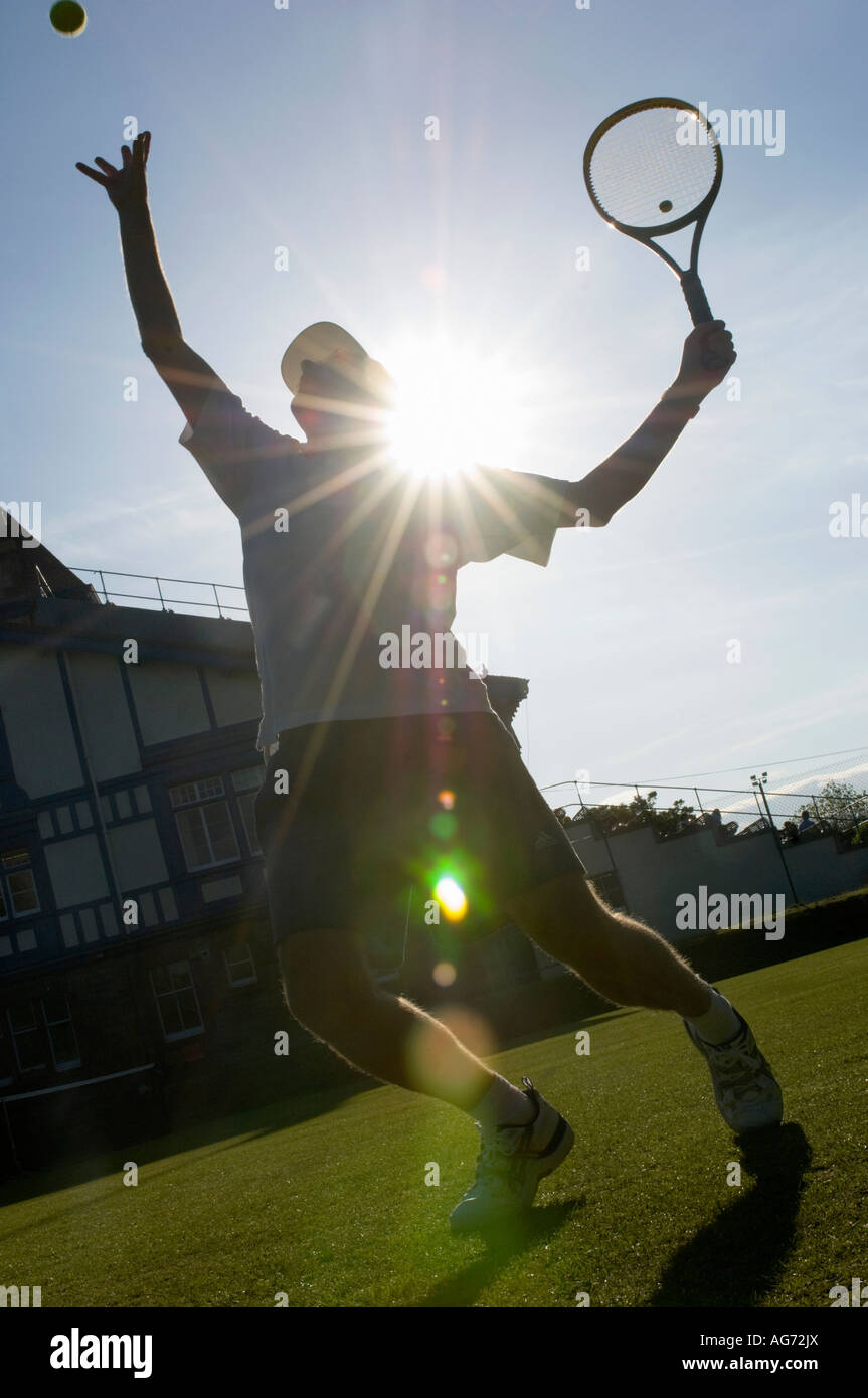Tennis player serving silhouette hi-res stock photography and images ...