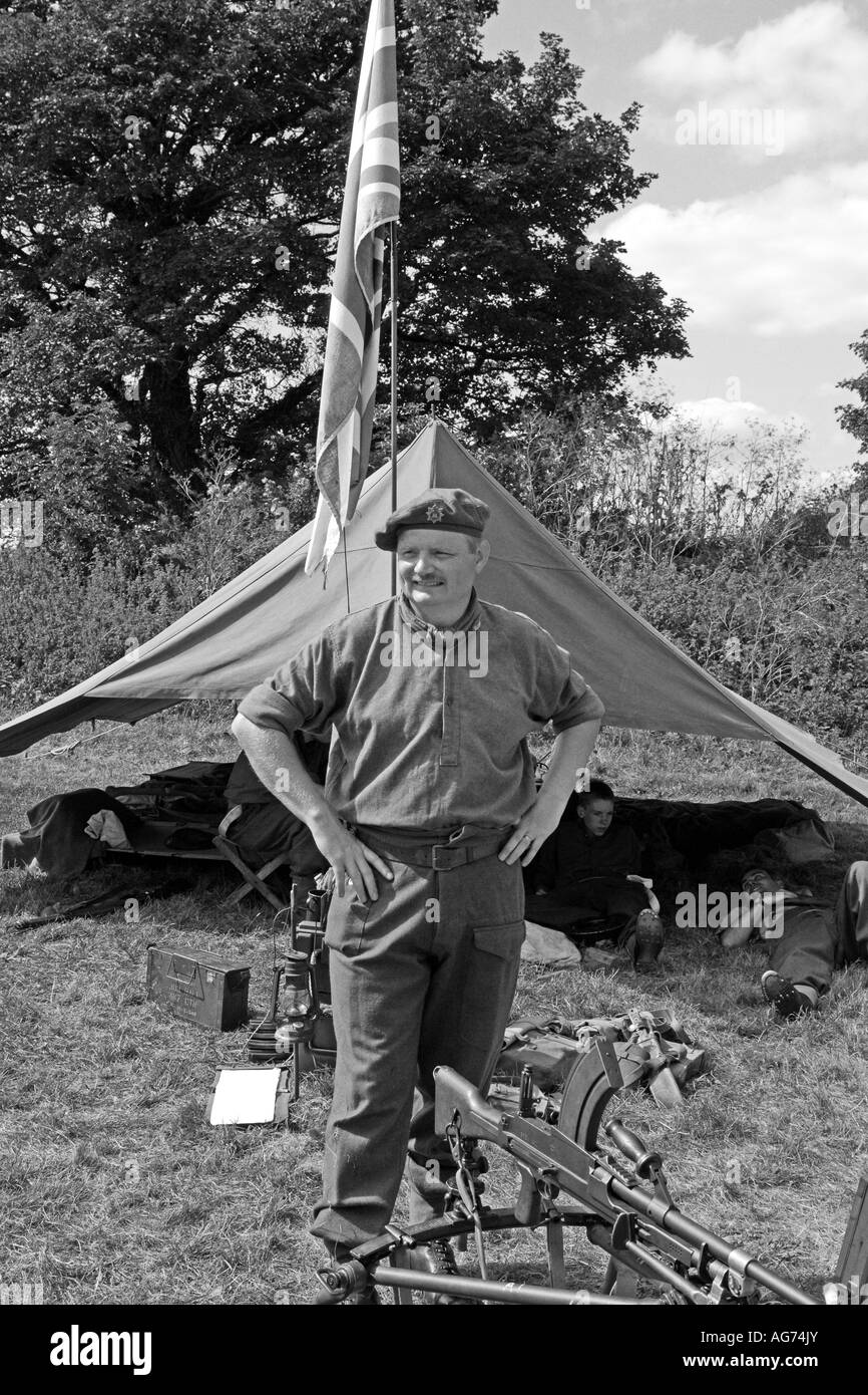 Portrait of a WW2 era British Army Infantry soldier in Normandy France ...