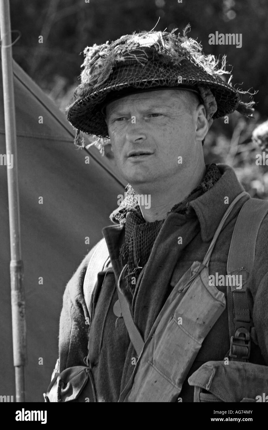 Portrait of a WW2 British Army Infantry soldier in Normandy France ...