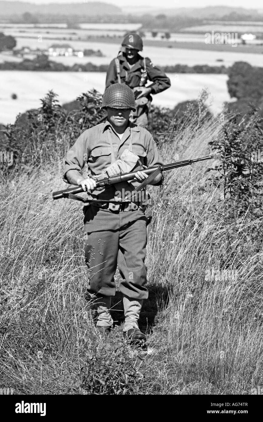 American Army Infantry in combat in Normandy France 1944 Stock Photo ...