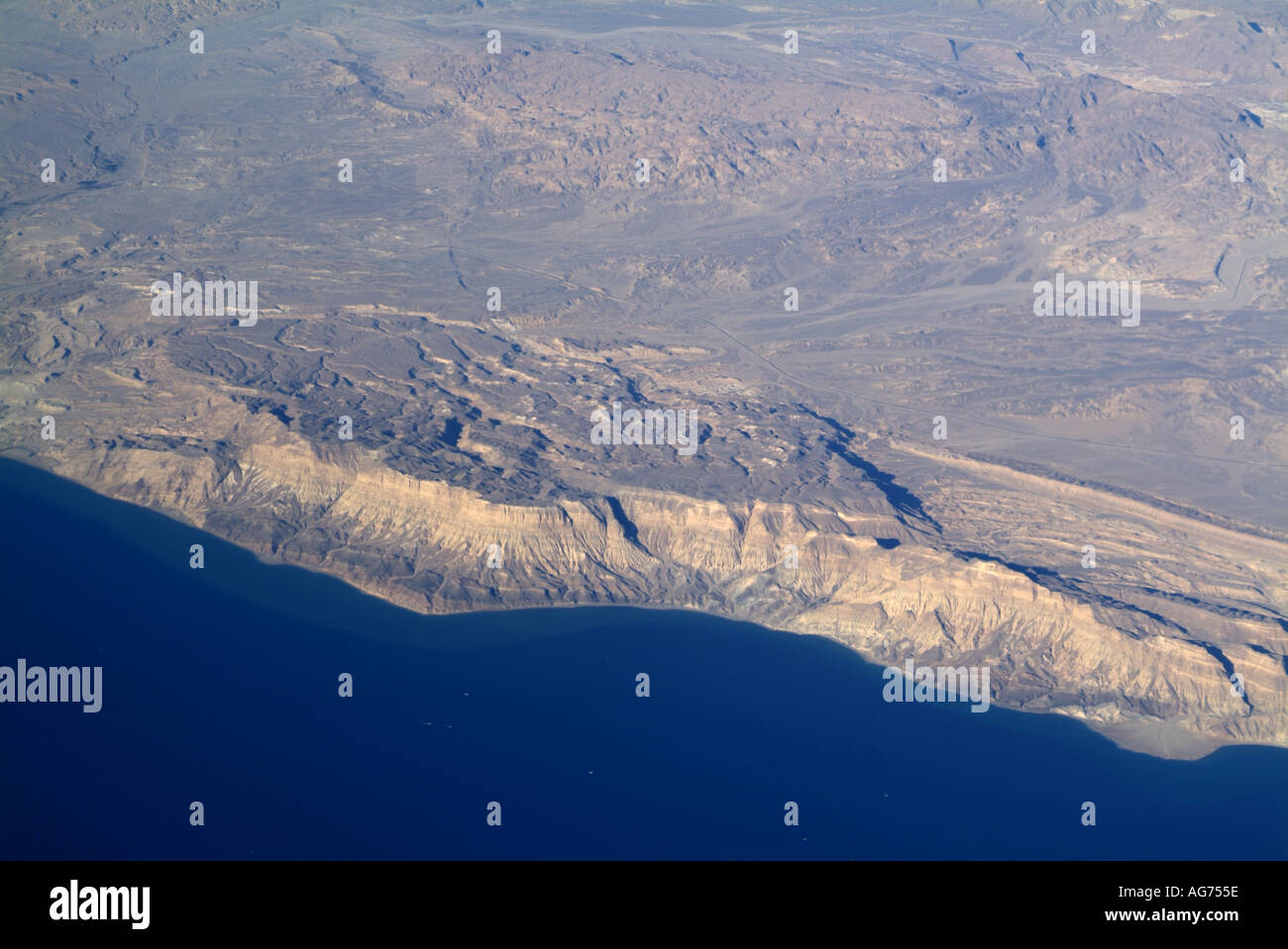 Egypt red sea aerial view of the sinai mountains and the shore Stock ...