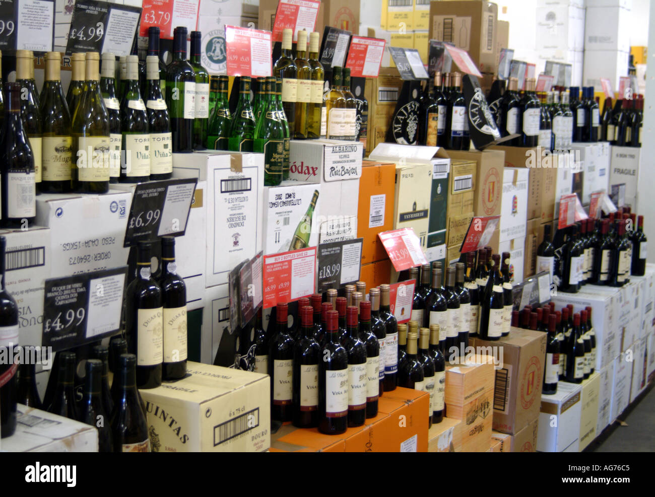 Wine on sale in a wine warehouse Stock Photo - Alamy