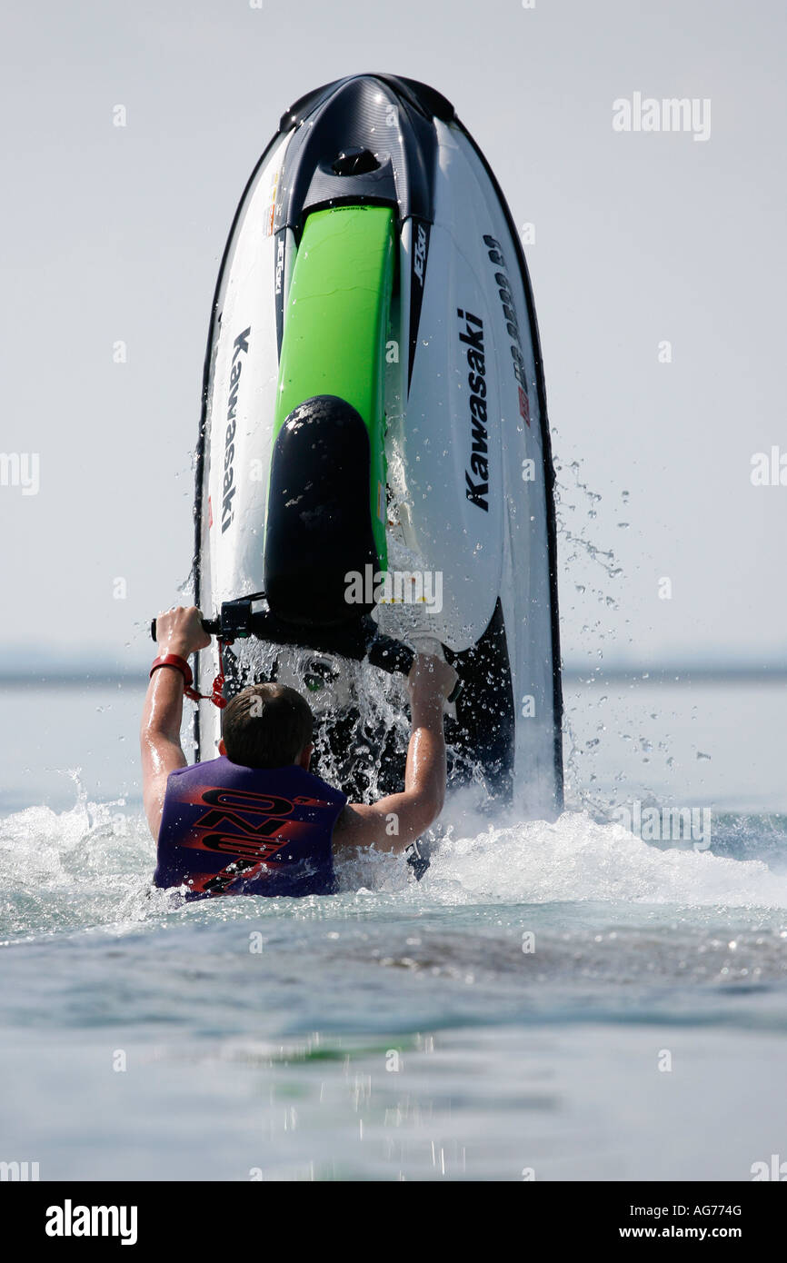A rider going vertical on a jet ski Stock Photo - Alamy