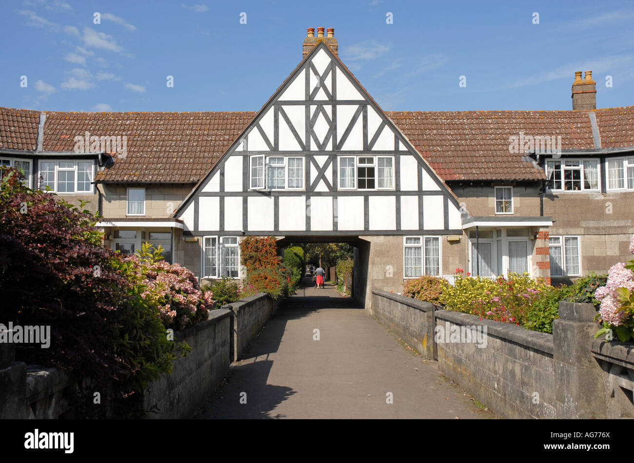 Half timbered building with passage through at ground level Stock Photo ...