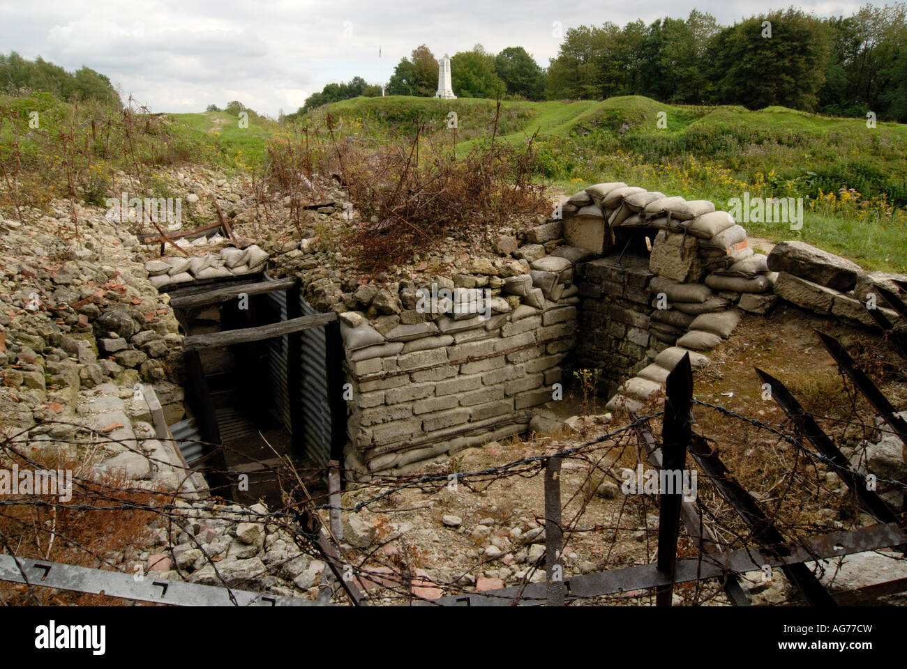 World War One trench and dugout, Butte de Vauquois, Lorraine, France ...