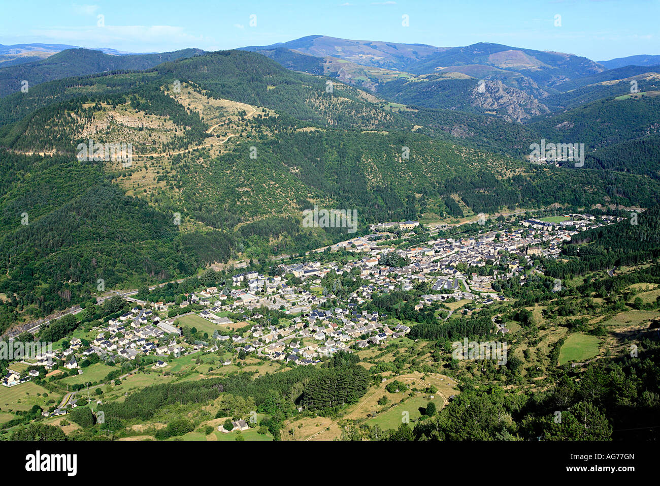Overview of Florac, Lozere, France Stock Photo - Alamy