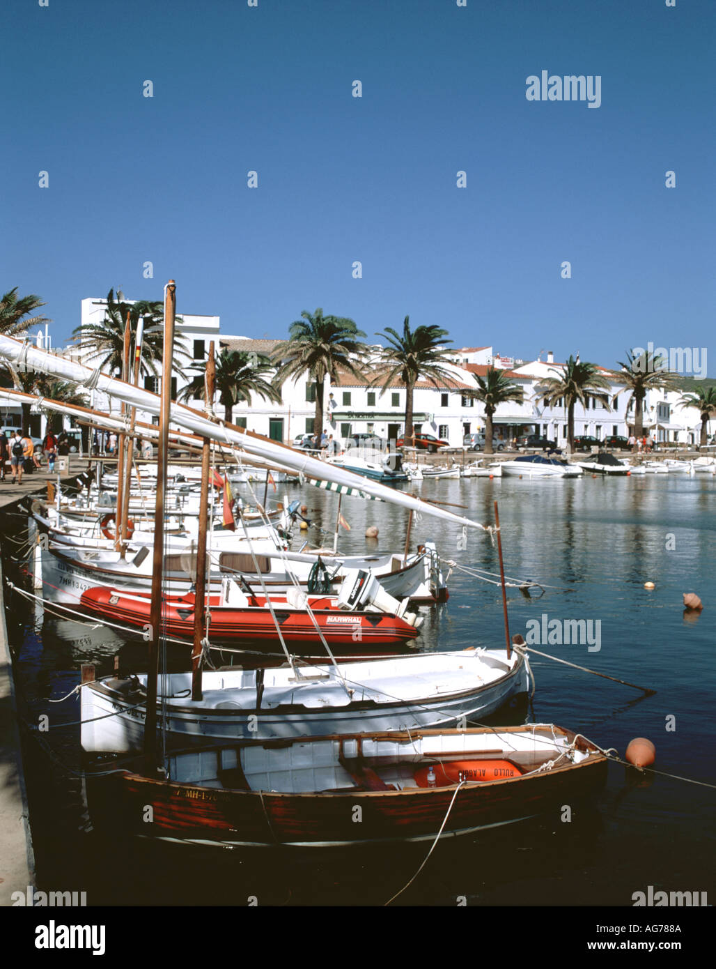 The harbour at Fornells Stock Photo - Alamy