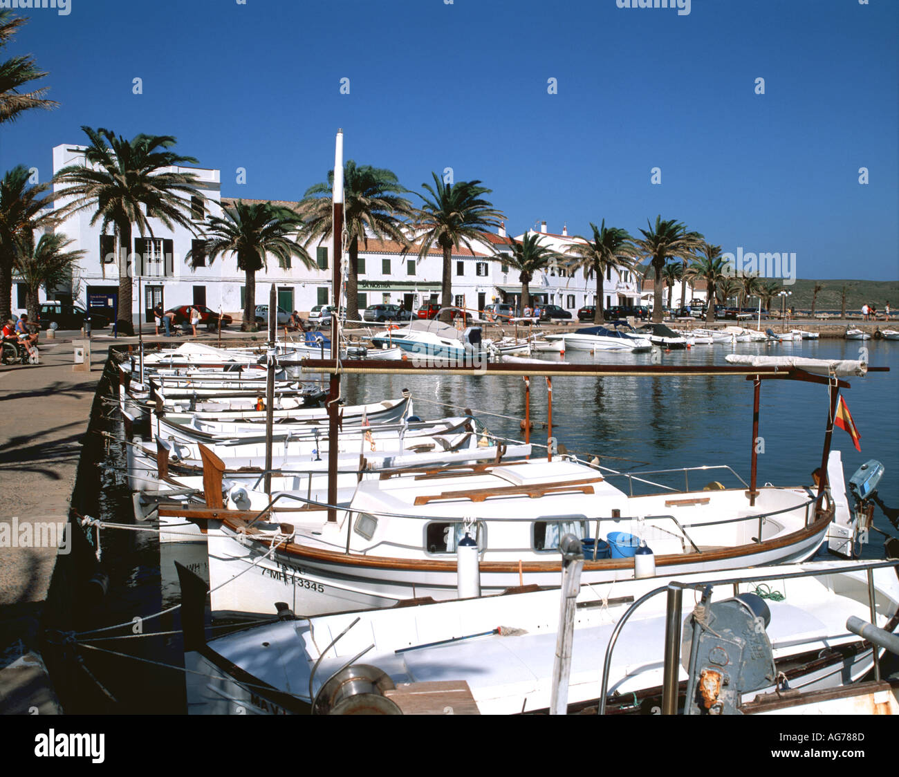 The harbour at Fornells Stock Photo - Alamy