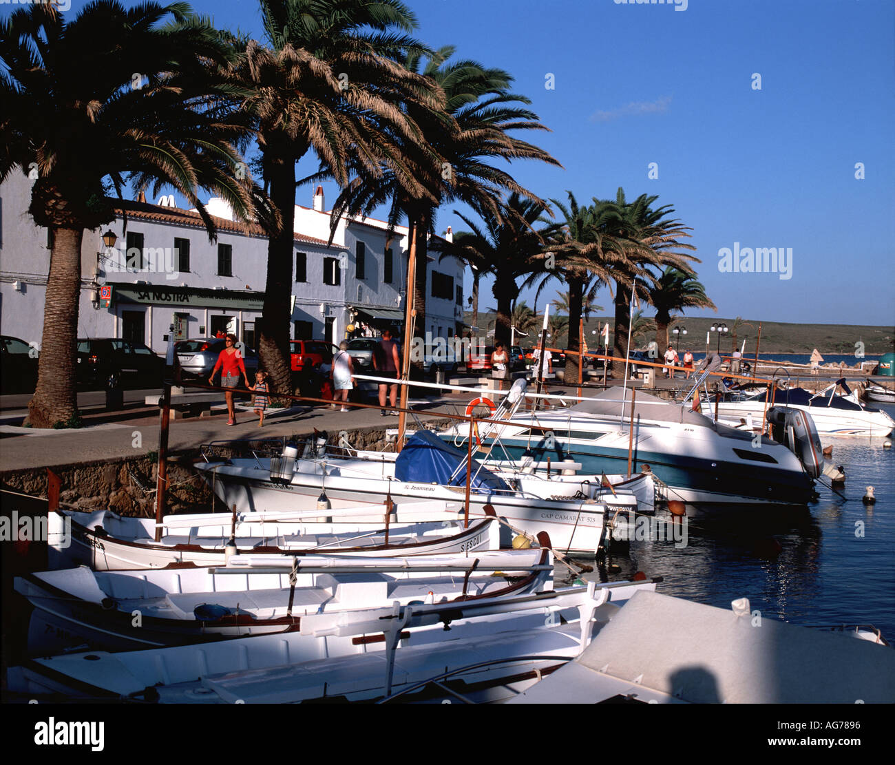 The harbour at Fornells Stock Photo - Alamy
