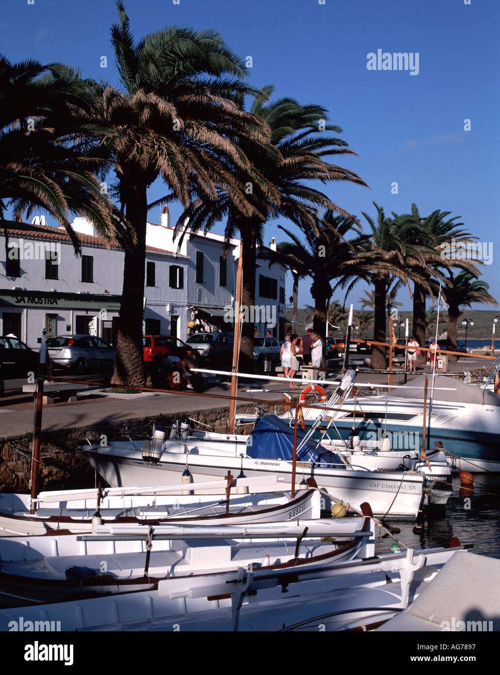 The harbour at Fornells Stock Photo - Alamy