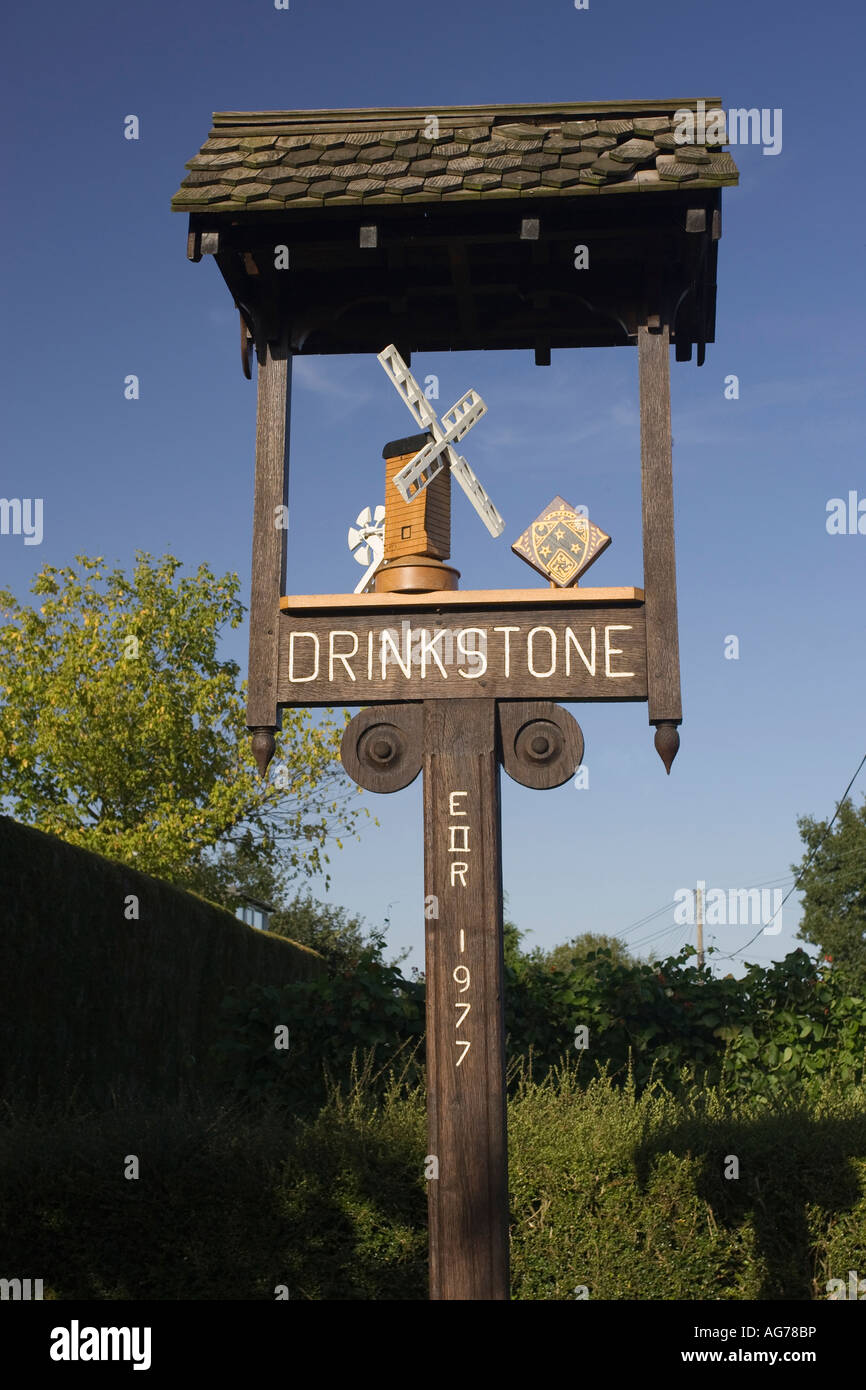 Drinkstone village sign, Suffolk UK 2007 Stock Photo - Alamy