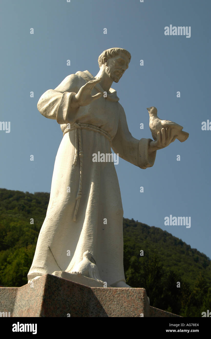 charterhouse Gaming, statue of Saint Franz from Assisi Stock Photo - Alamy