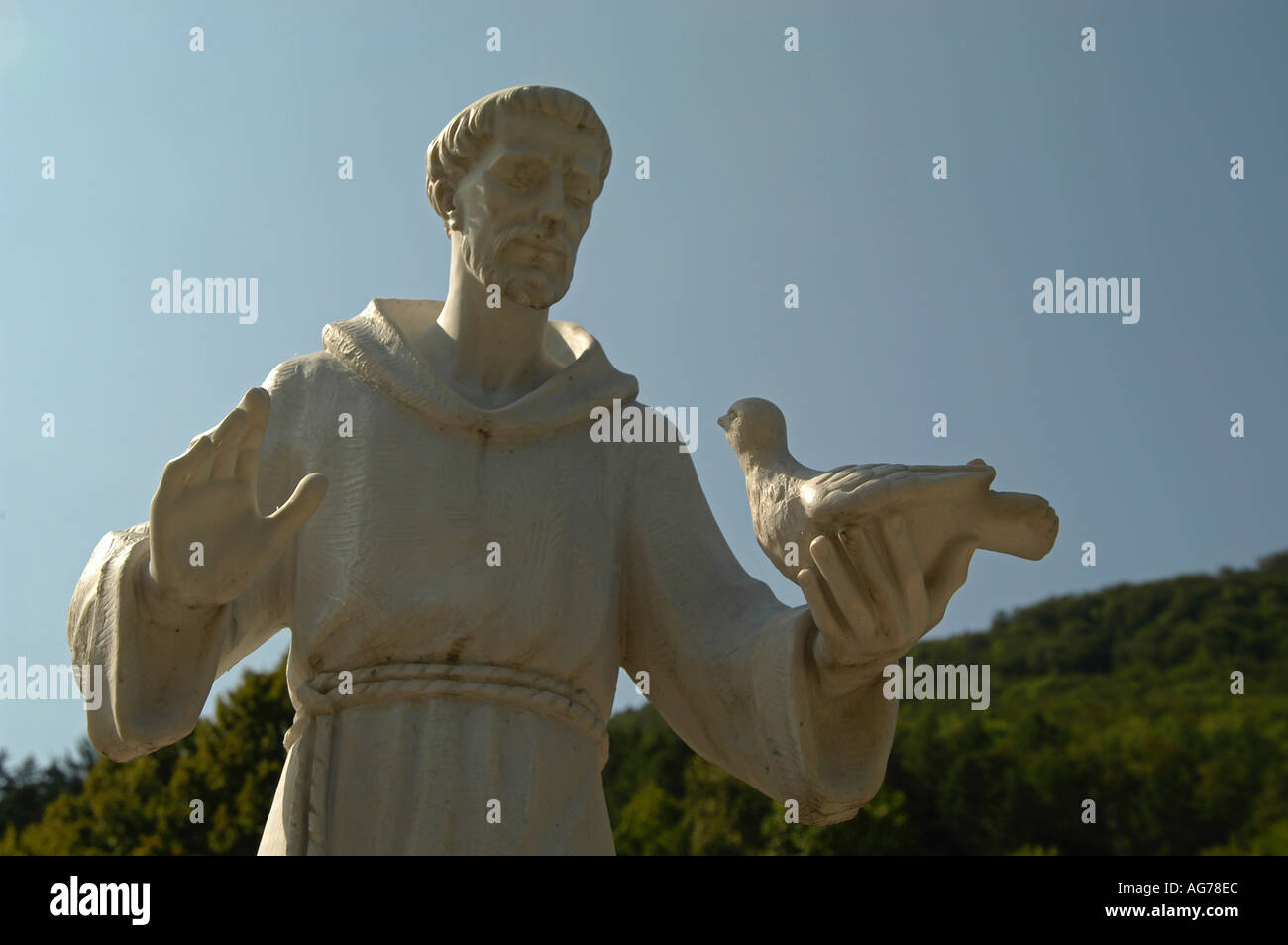 charterhouse Gaming, statue of Saint Franz from Assisi Stock Photo - Alamy