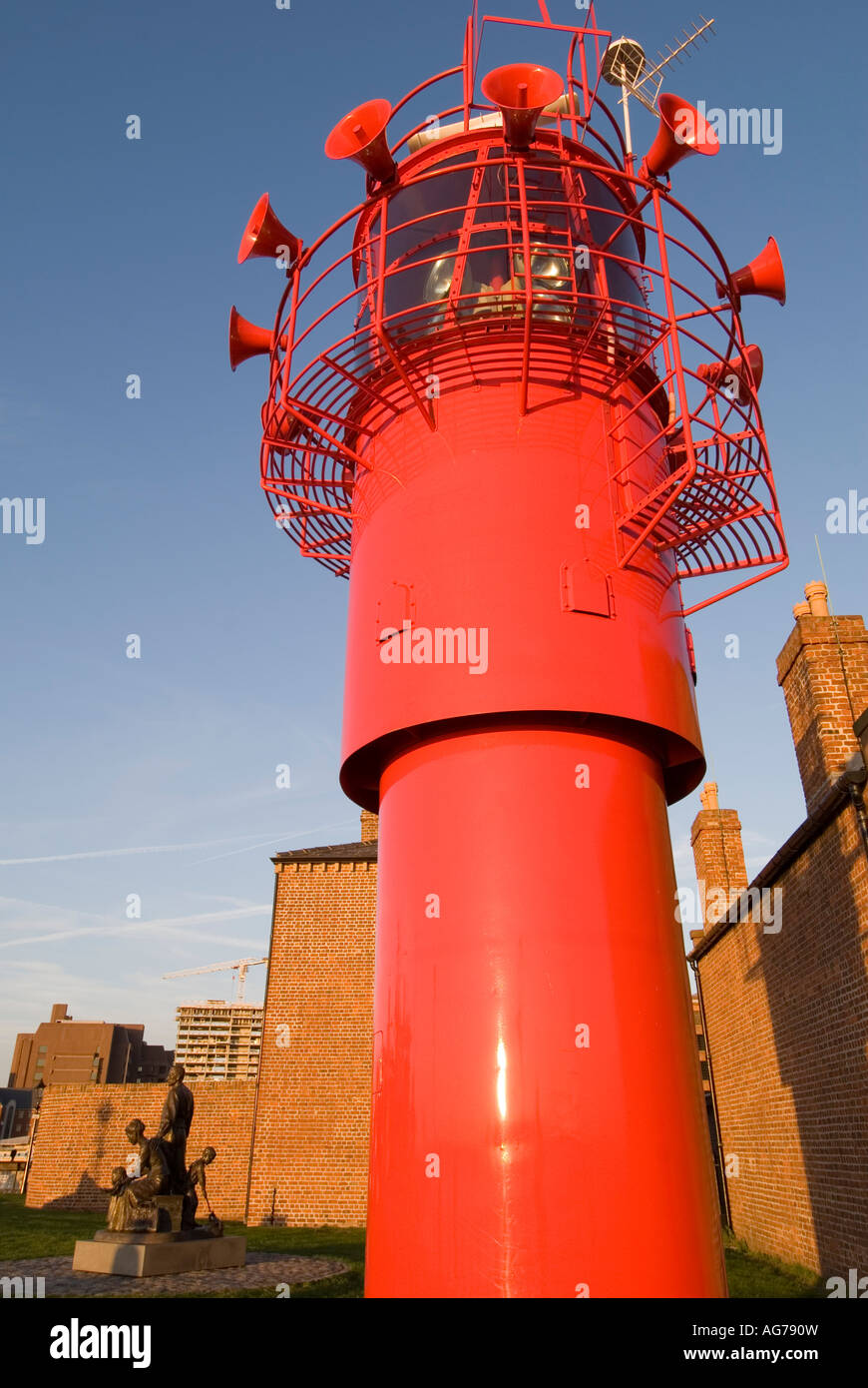 Red fog horn Liverpool Stock Photo - Alamy