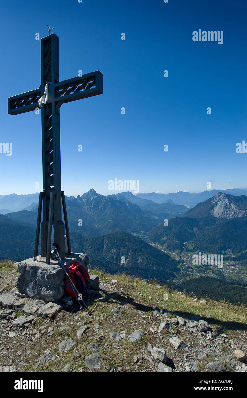 the cross on the peak of Mount Zermula Stock Photo - Alamy