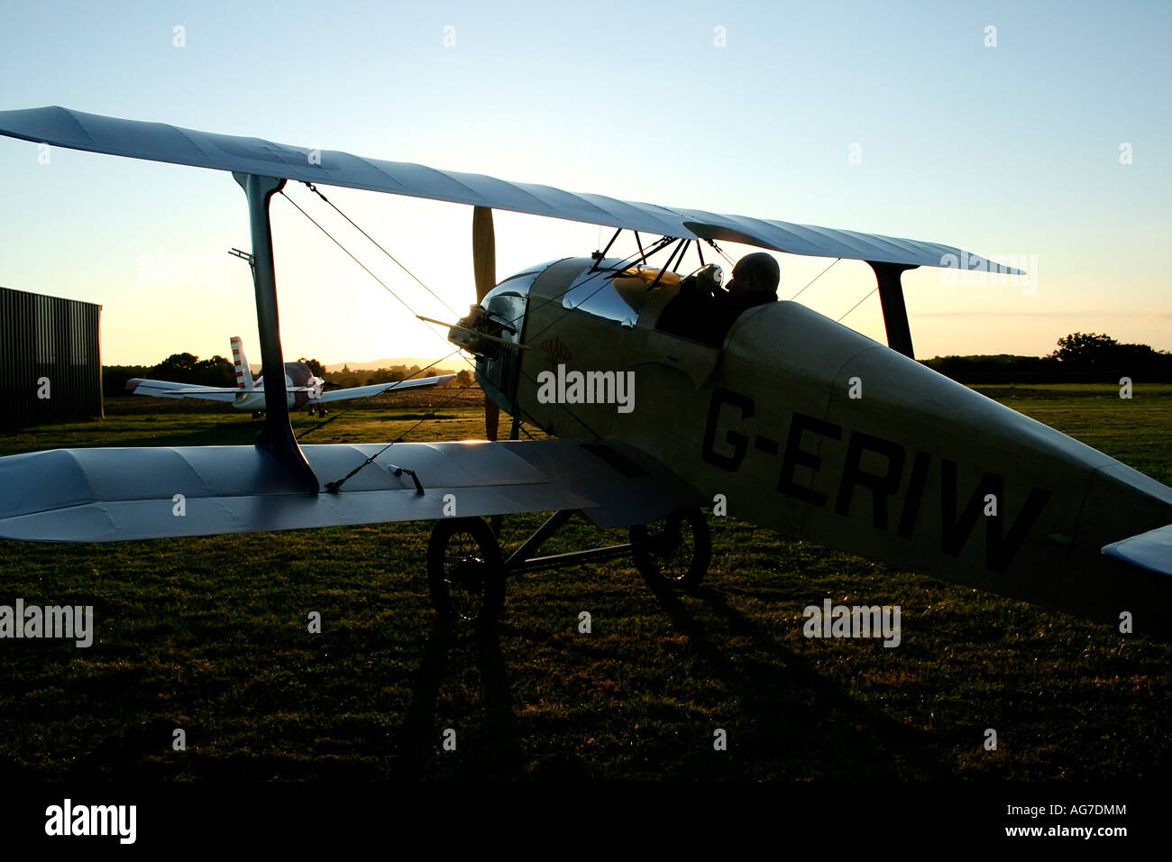 small homebuilt Flitzer biplane against evening sky Stock Photo - Alamy
