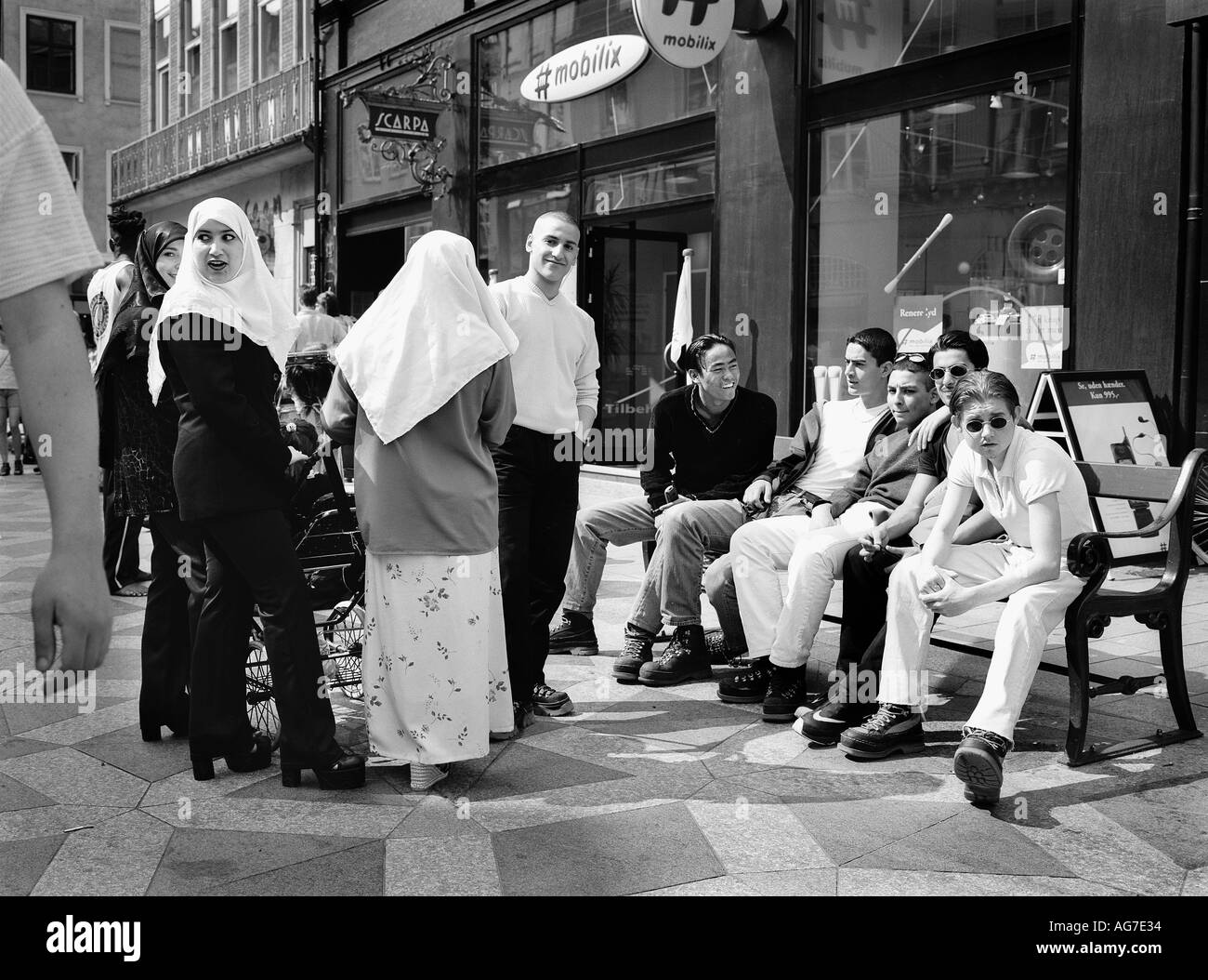 young people second or third generationimmigrants in the streets of ...