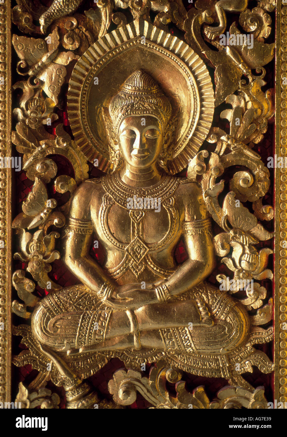 golden budda Laos Stock Photo - Alamy