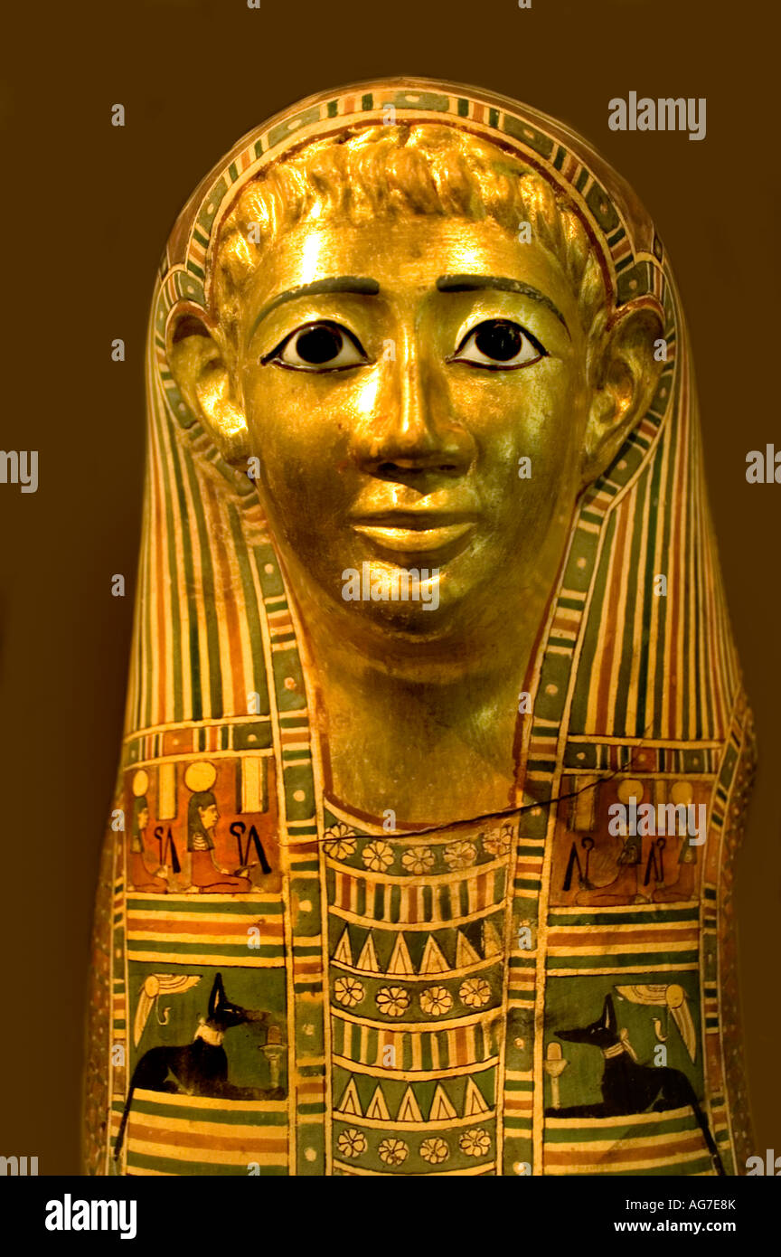Mummy Mask of Pa Syg egypt egyptian Stock Photo - Alamy