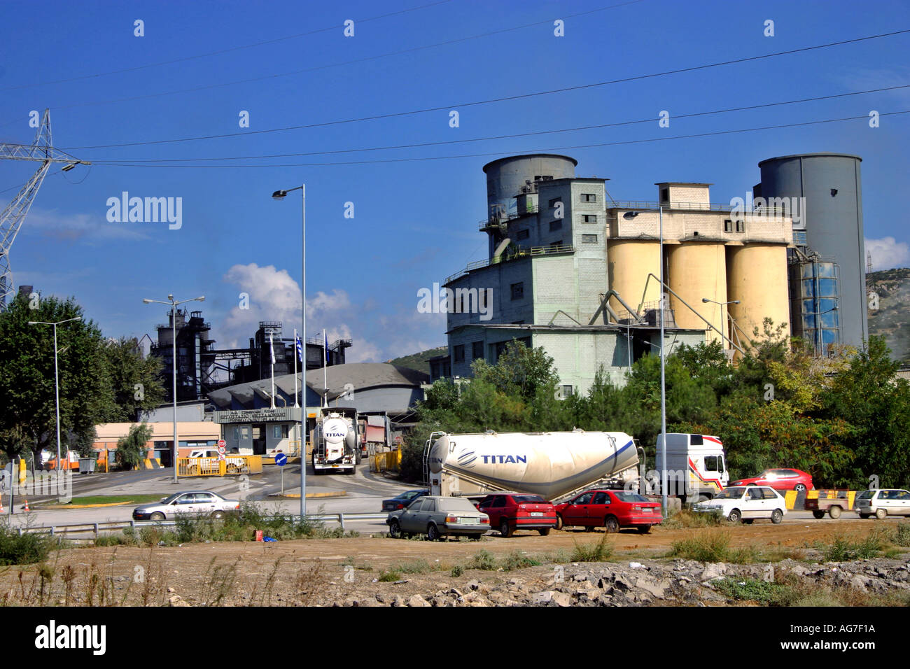 Titan cement factory industrial installation Facilities entrance ...