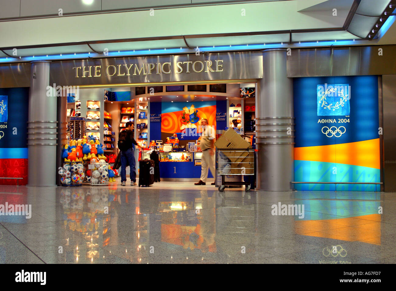 Eleftherios Venizelos Public Airport interior view Olympic Store Athens ... Eleftherios Venizelos Public Airport interior view Olympic Store Athens ...