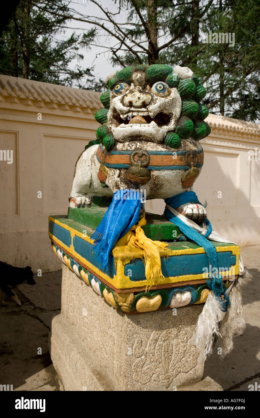 gandan monastery Mongolia Buddhist statue scarf Stock Photo - Alamy