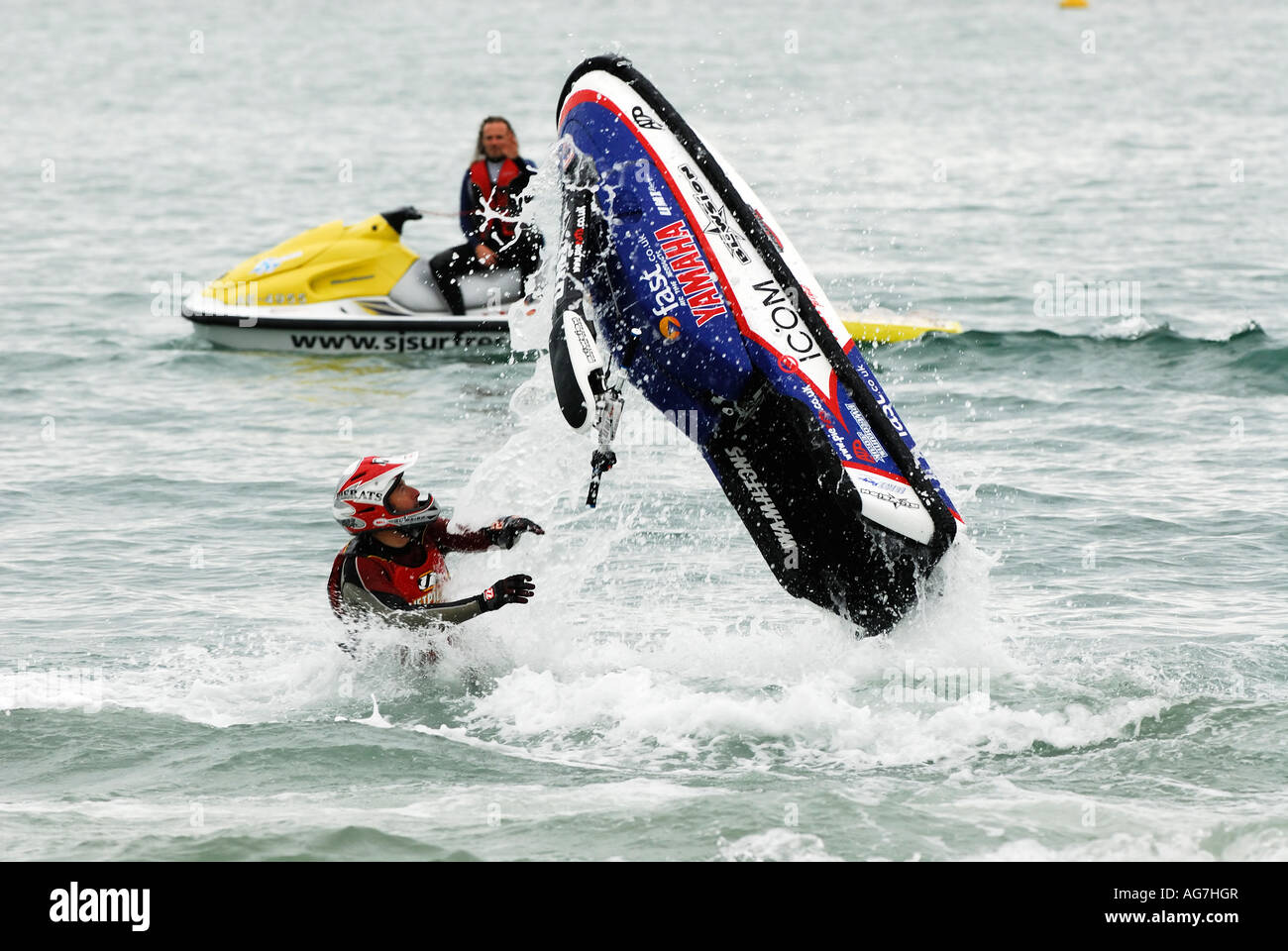 jet skier doing stunts in water Stock Photo - Alamy