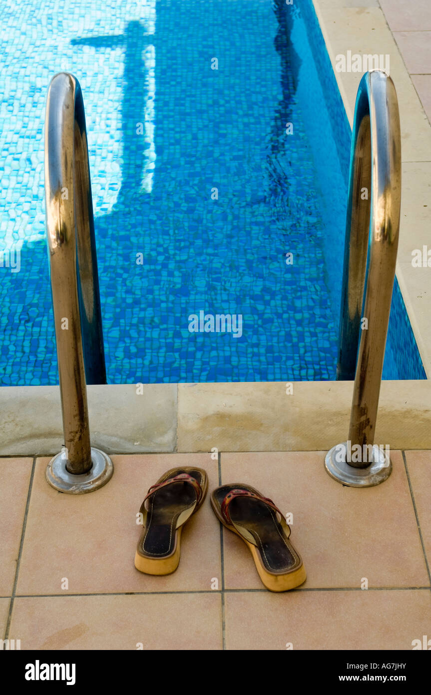 Swimming pool steps rail hi-res stock photography and images - Alamy