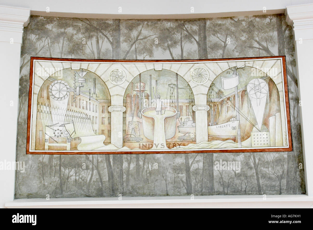 Montgomery Alabama,State Department of Archives and History,wall mural ...