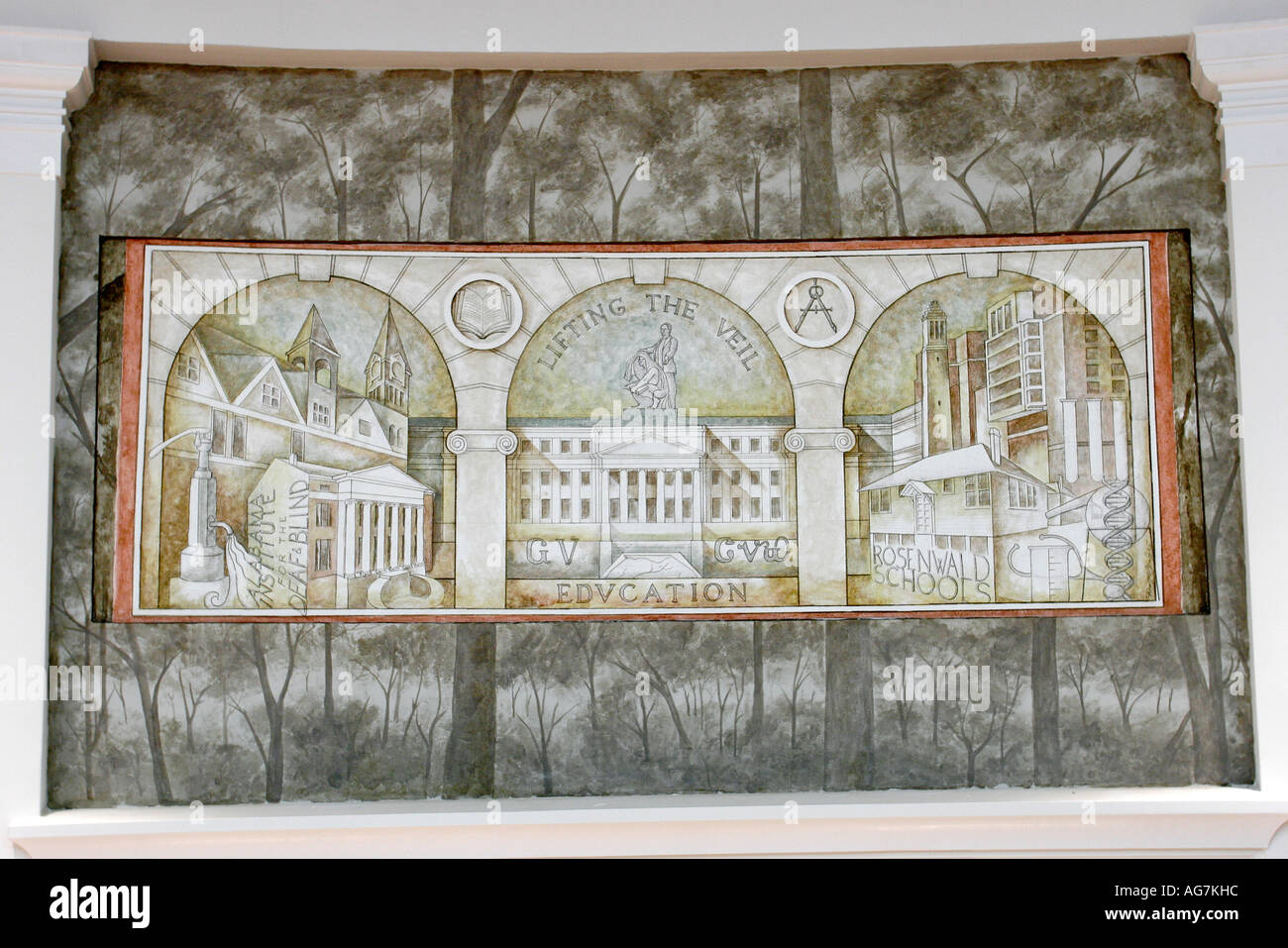 Montgomery Alabama,State Department of Archives and History,wall mural ...