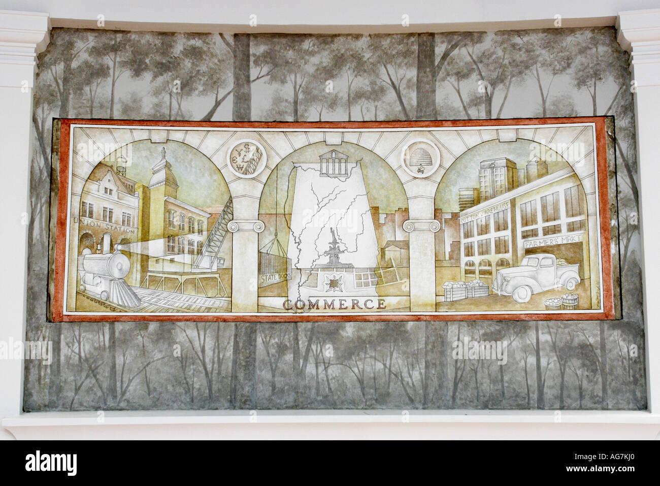 Montgomery Alabama,State Department of Archives and History,wall mural ...